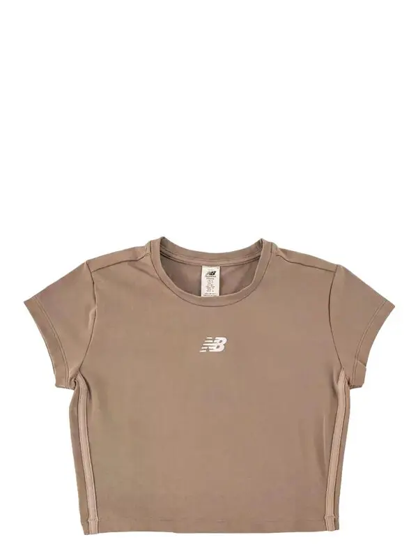 NEW BALANCE Harmony Fitted T-shirt With Logo Detail - Neutrals