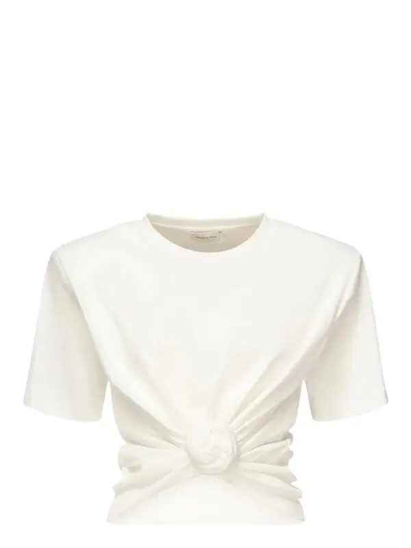 Magda Butrym T-shirt With Pleated Details - White
