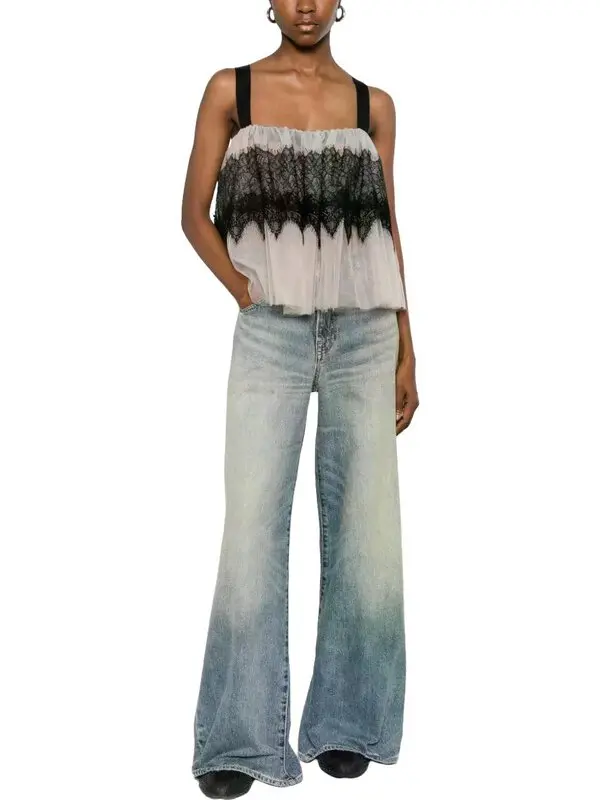 Viktor & Rolf Sleeveless Tulle Panel Blouse - Grey