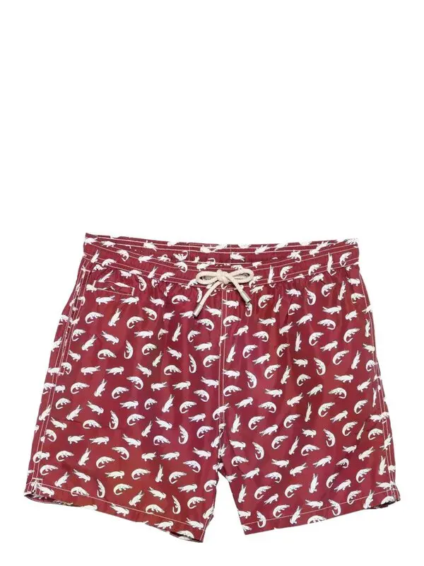 MC2 SAINT BARTH Alligator Print Swim Shorts - Red