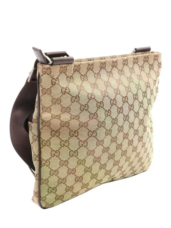 Gucci Gg Monogram Canvas Shoulder Bag - Brown