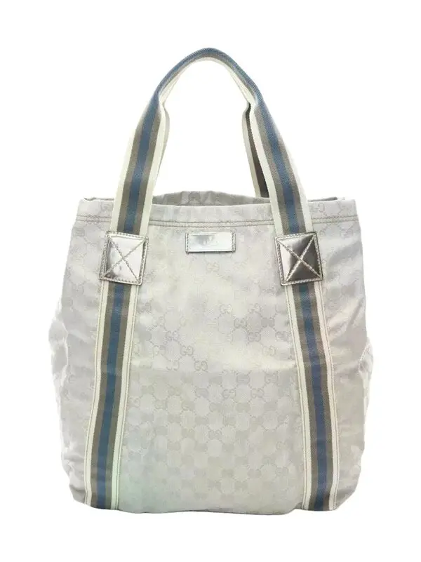 Gucci Gg Canvas Sherry Line Tote Bag - Grey
