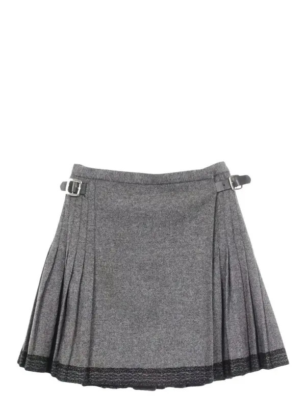 Dior Pleated Lace-trim Skirt - Grey