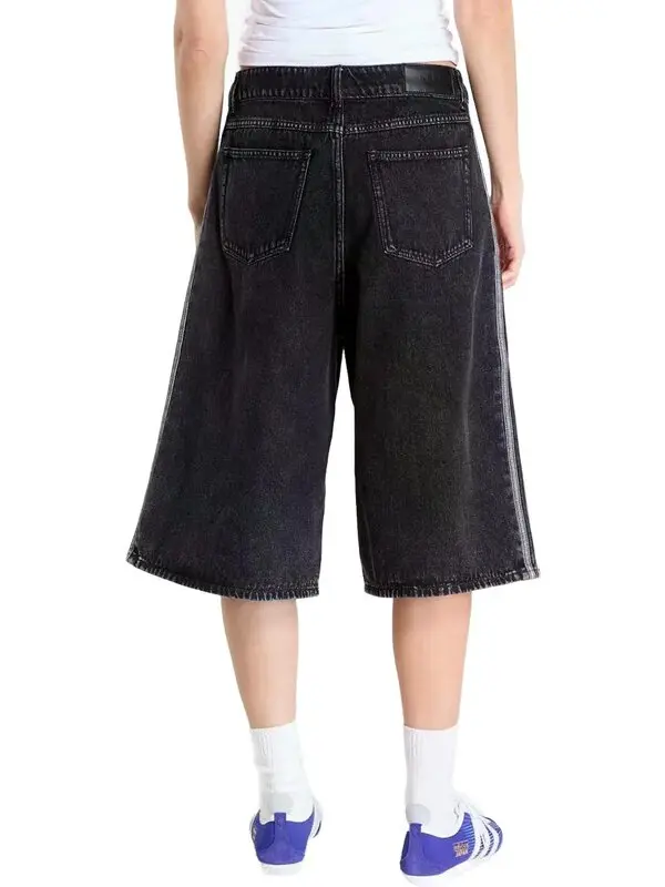 Adidas Firebird Side-stripe Denim Shorts - Black