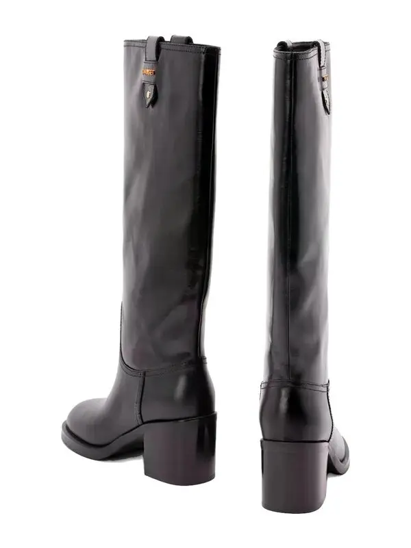 TWINSET Logo Plaque Block-heel Boots - Black
