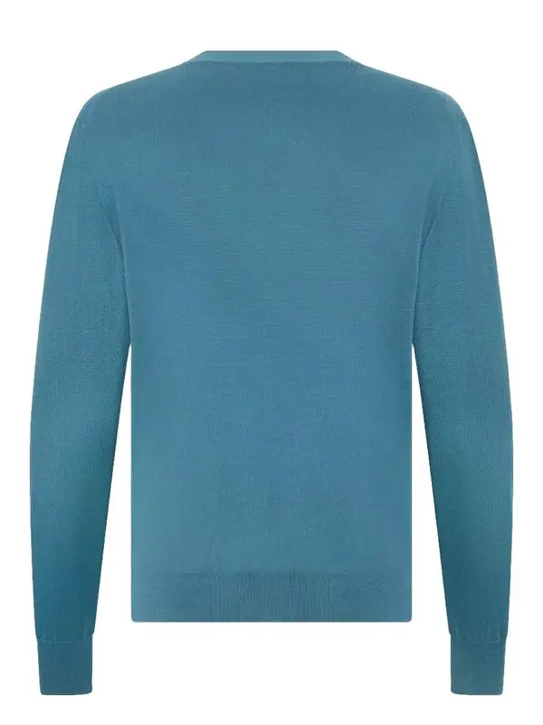 Fedeli V-neck Cardigan - Blue