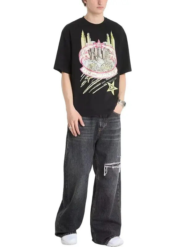 Off-White Big Frame World Skate Graphic-print T-shirt - Black