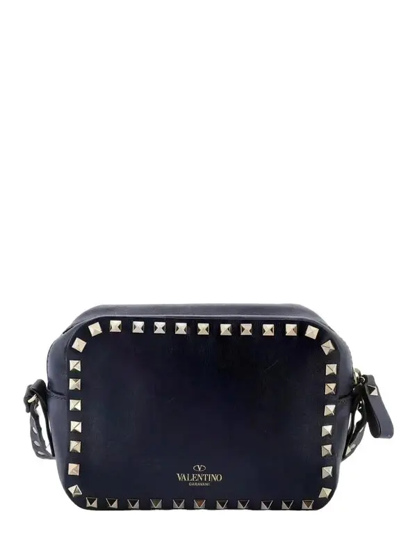 Valentino Garavani Rockstud Camera Leather Crossbody Bag - Blue