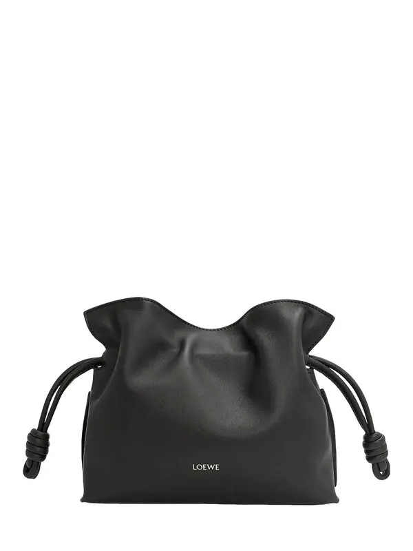 Loewe Mini Flamenco Clutch In Calfskin - Black