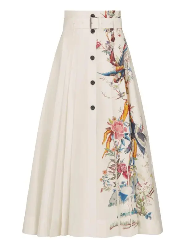 Dior Buttoned Mid-length Skirt With Jardin D'hiver Print - No