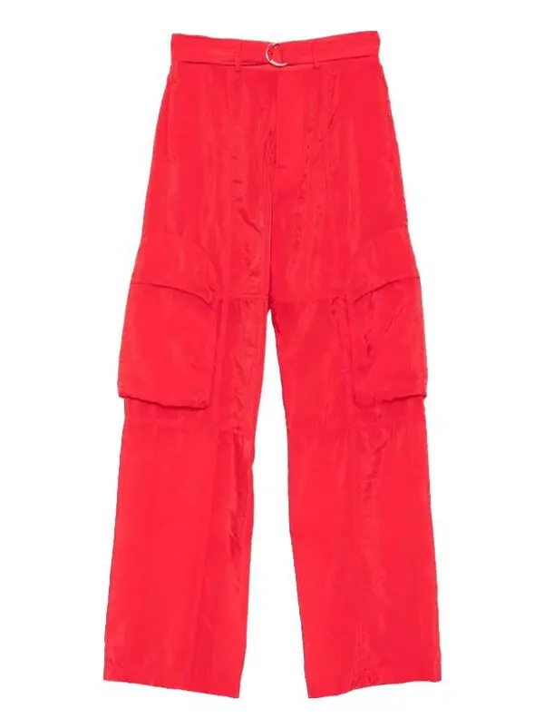 THE FRANKIE SHOP Wide-leg Cargo Pants With Drawstring Waist - Red