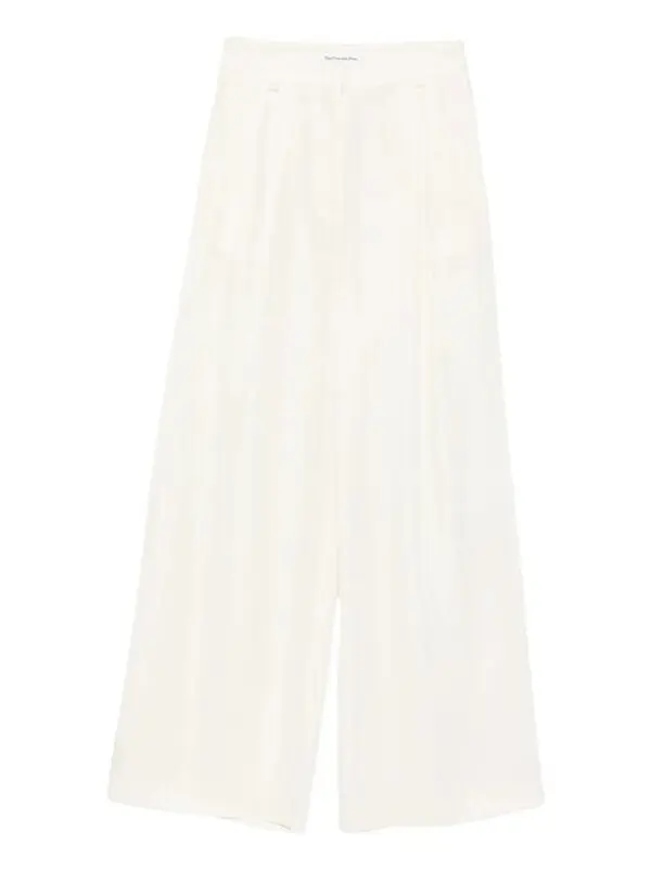 THE FRANKIE SHOP Pleated Wide-leg Trousers - White