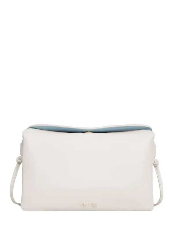 Celine Trio Flap Bag In Smooth Lambskin - Rice