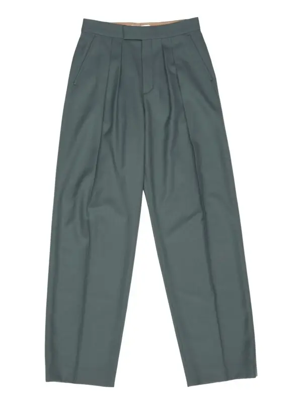 Chloé Pleated Tailored Trousers - Green