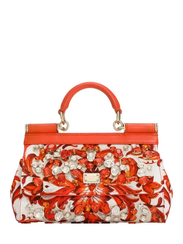 Dolce & Gabbana Embellished Mini Sicily Handbag - Multicolor