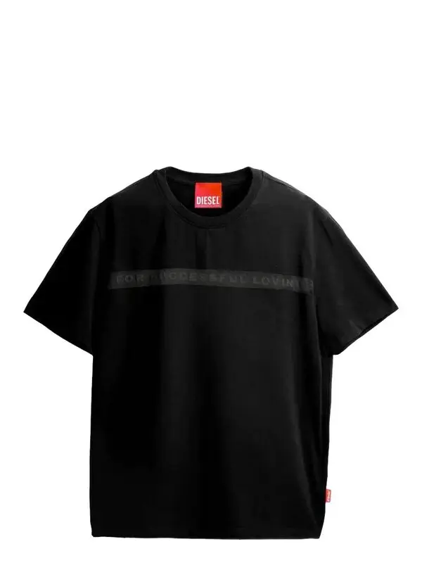 DIESEL® Logo-print Sheer-panel T-shirt - Black