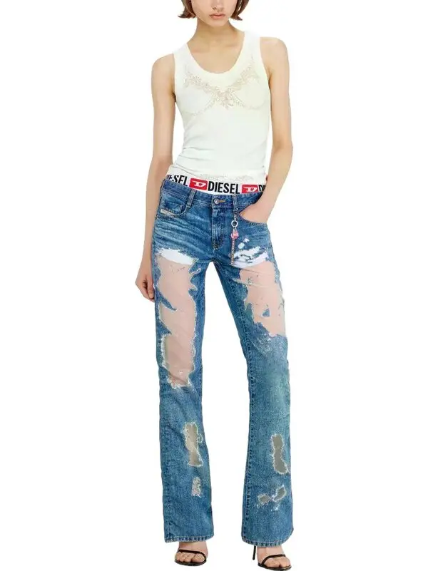 DIESEL® X Tinder 1969 D-ebbey Devoré Detail Jeans - Blue