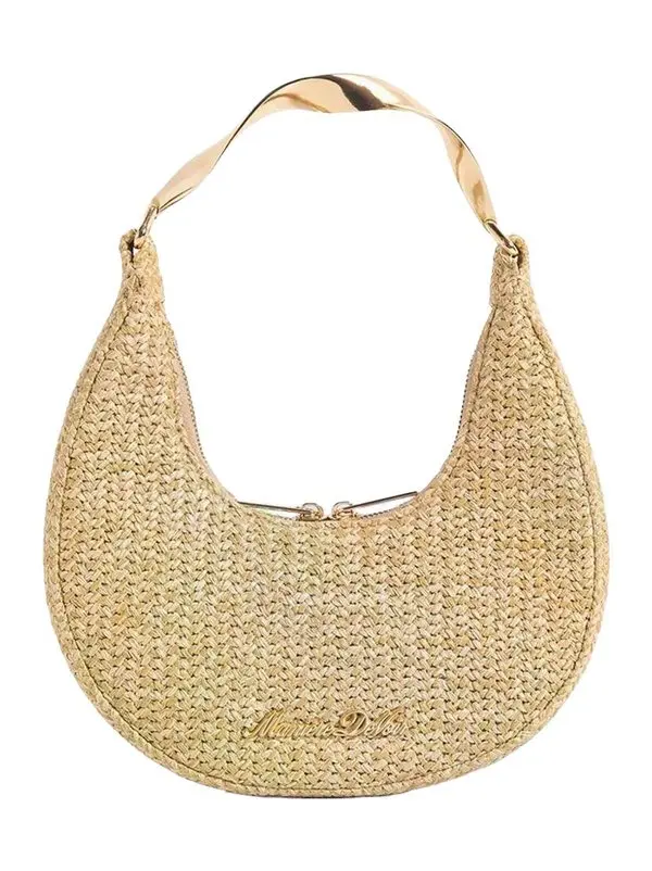 Manière De Voir Sadie Raffia Crescent Bag - Neutrals