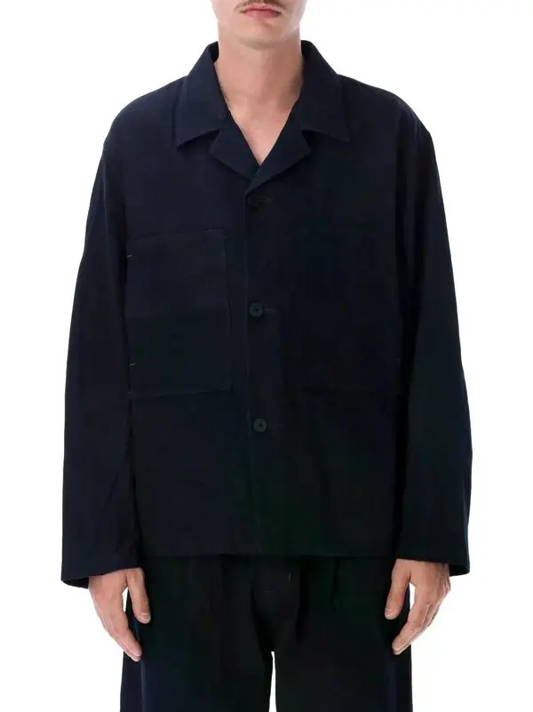 STILL BY HAND Patch-pocket Button-up Jacket - Blue