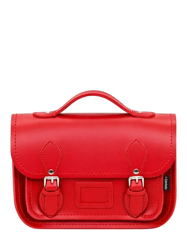 ZATCHELS Leather Midi Satchel - Red