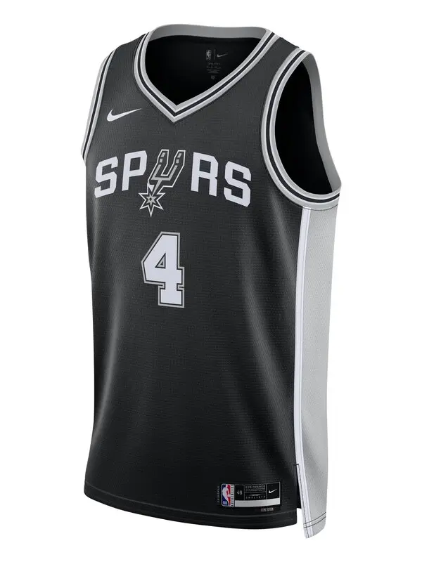 Nike De'aaron Fox San Antonio Spurs Icon Edition Swingman Jersey - Black
