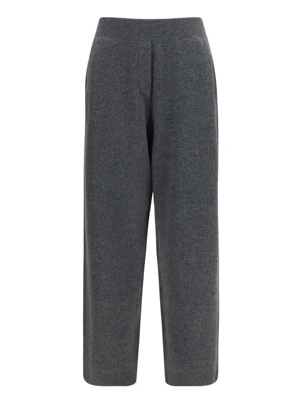 Brunello Cucinelli Cashmere Wide-leg Pants - Grey