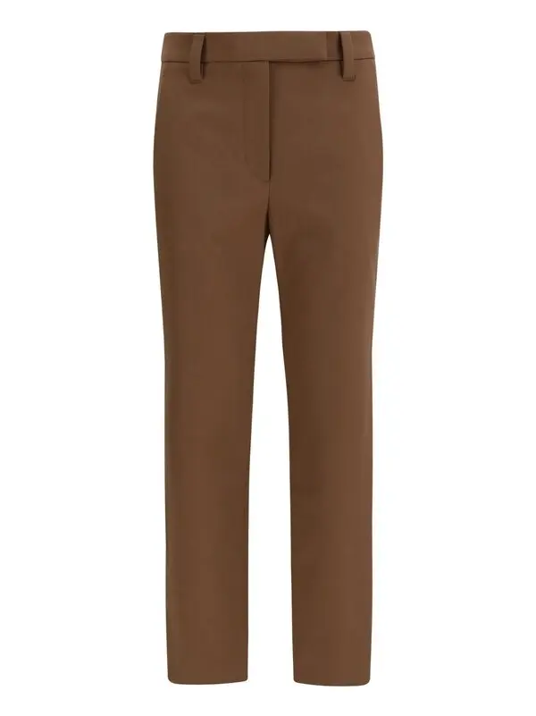 Brunello Cucinelli Straight-leg Cotton Pants - Brown