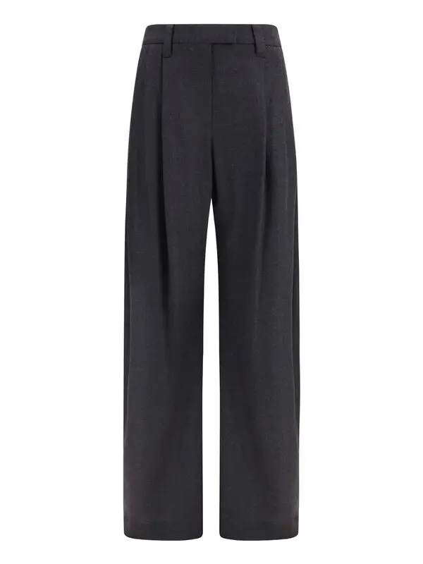 Brunello Cucinelli Tailored Virgin Wool Pants - Grey