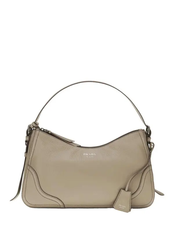 Prada Leather Shoulder Bag - Grey