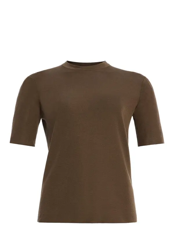 THE ROW Ozzi Silk Jersey Crewneck T-shirt - Brown