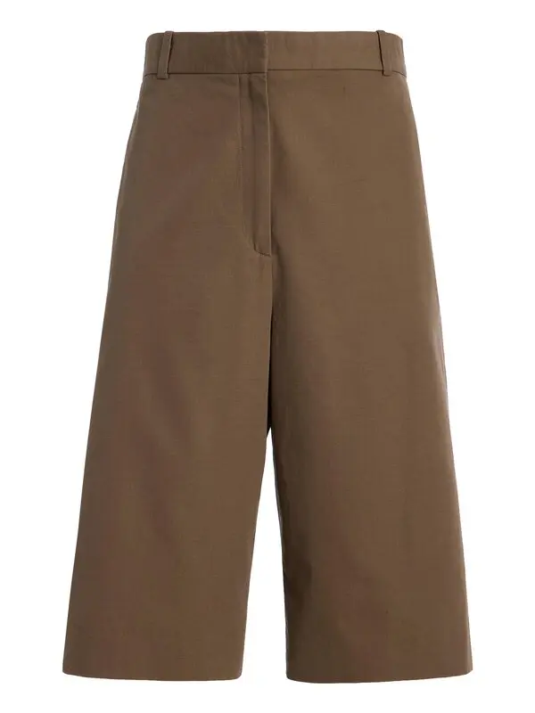 THE ROW Falk Twill Bermuda Shorts - Brown