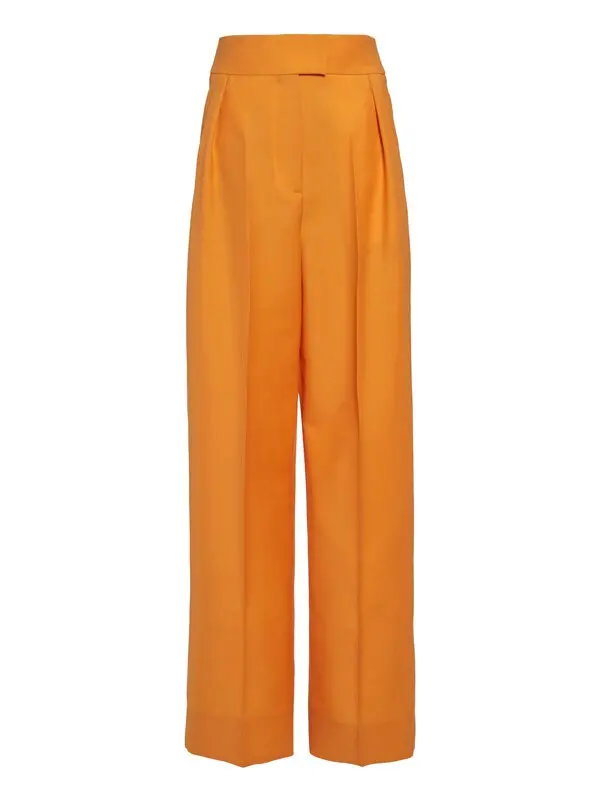 Valentino Garavani British Mohair Wide-leg Pants - Orange