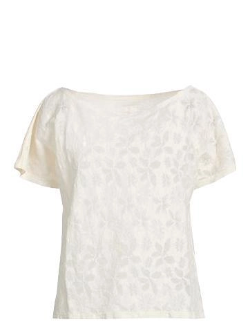 120% Lino T-shirt In Linen And Cotton - Ivory