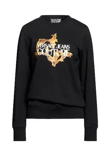 Versace Cotton Sweatshirt With Print And Crystals - Black