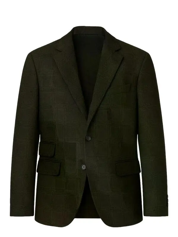 Massimo Alba Prince Of Wales Virgin Wool Jacket - Green