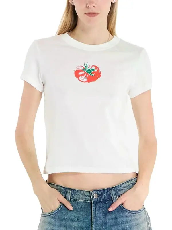 Nike Graphic Print Cropped T-shirt - White