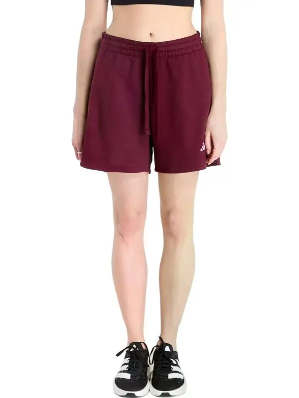 Adidas Studio Fleece Drawstring Shorts - Red