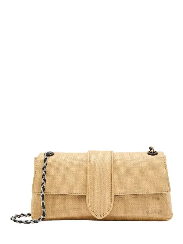 Jacquemus Le Bambino Chaîne Raffia Shoulder Bag - Natural