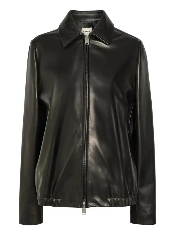 Khaite Jackson Leather Zip-up Jacket - Black