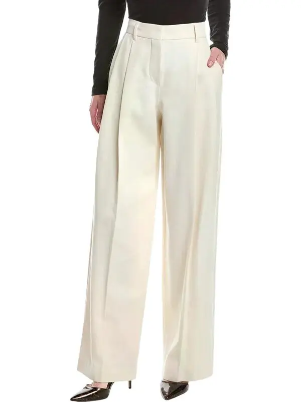 Brunello Cucinelli Pleated Wide-leg Trousers - White