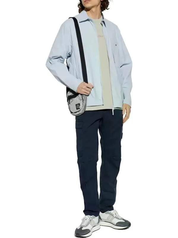 Stone Island Zip-up Chest-pocket Shirt - Blue