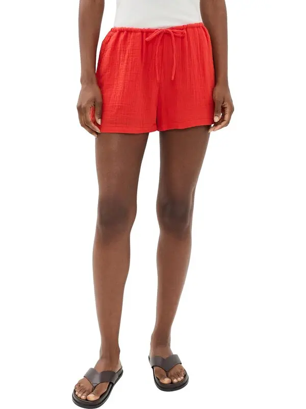 Z Supply Daylight Airy Gauze Shorts - Lychee