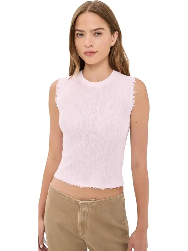 Helmut Lang Raw Edge Knit Tank - Pink