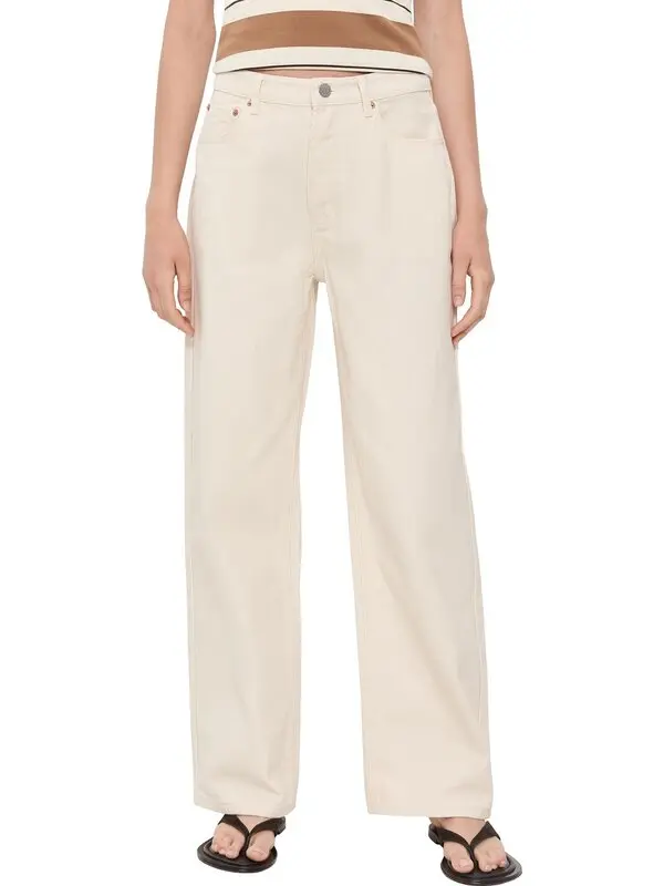 PARKE Wide Leg Jeans - Cream