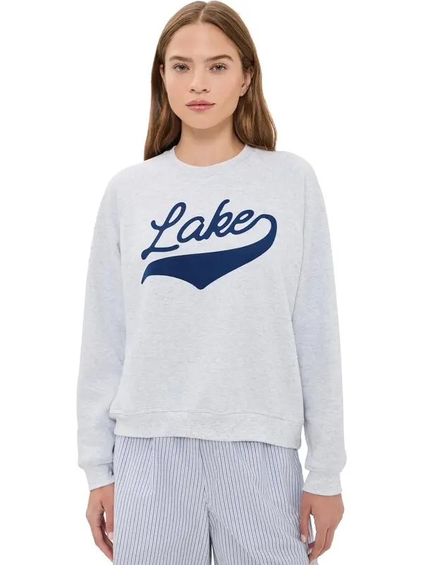 SUNNY SOMEWHERE Lake Raglan Sweatshirt - Heather Ash