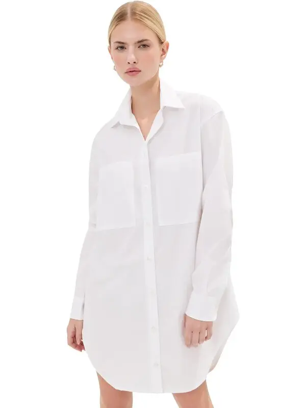 LE BOP Francesca Shirt Dress - White