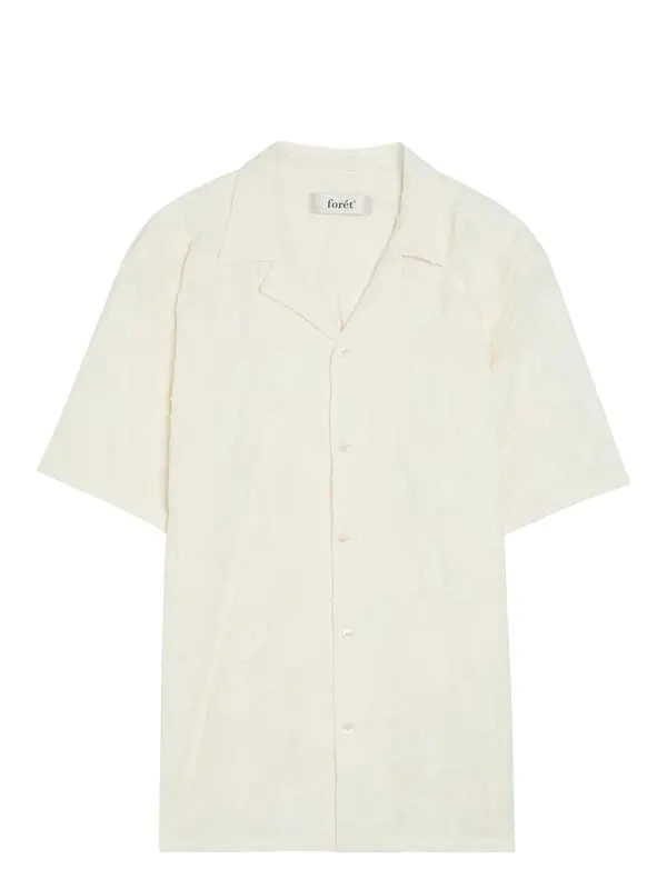 FORET Floral Jacquard Cotton-blend Shirt - Beige