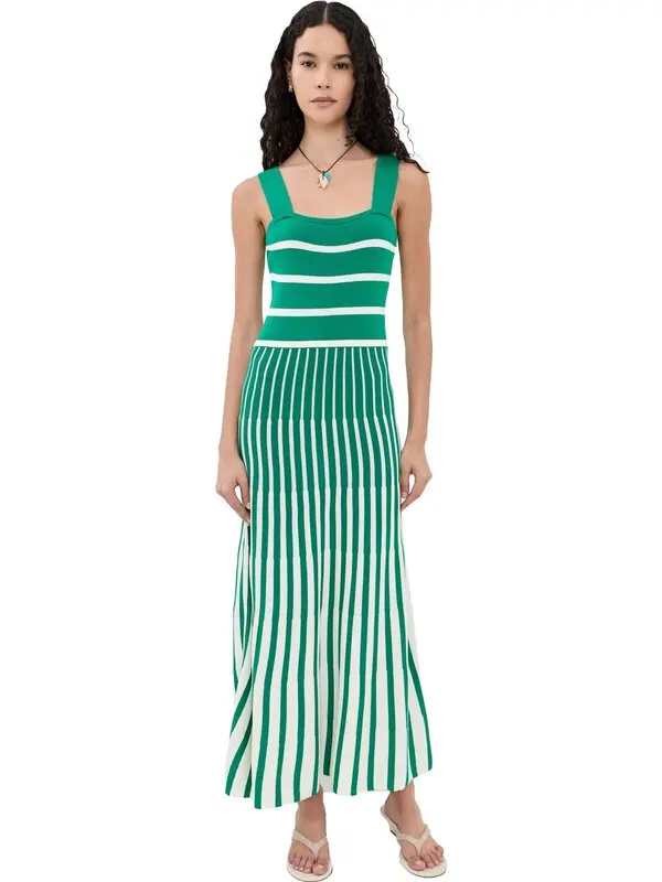 Velvet By Graham & Spencer Aveline Striped Knit Maxi Dress - Green