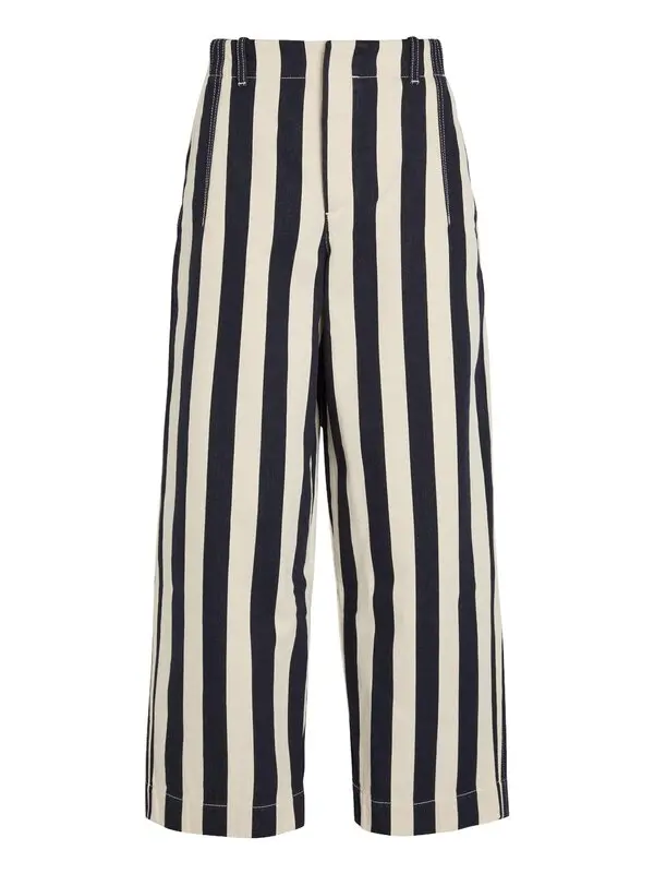 Jacquemus Le De-nîmes Parasol Striped Denim Trousers - Navy