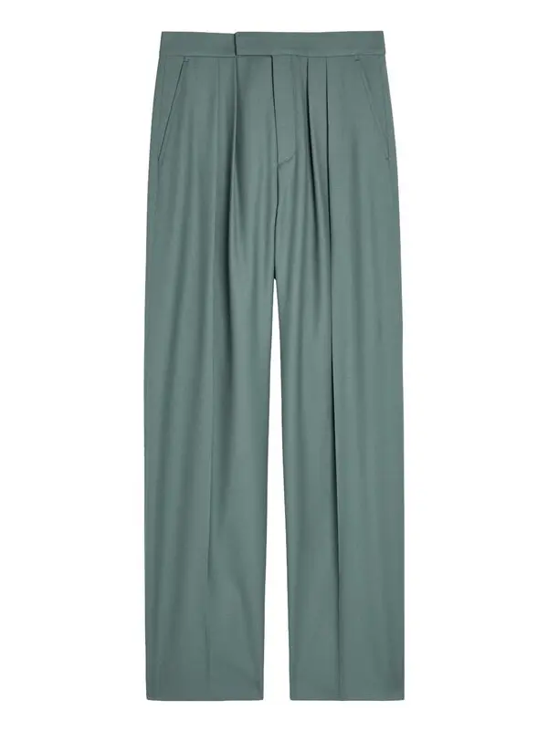 Chloé Pleated Wool Trousers - Grey